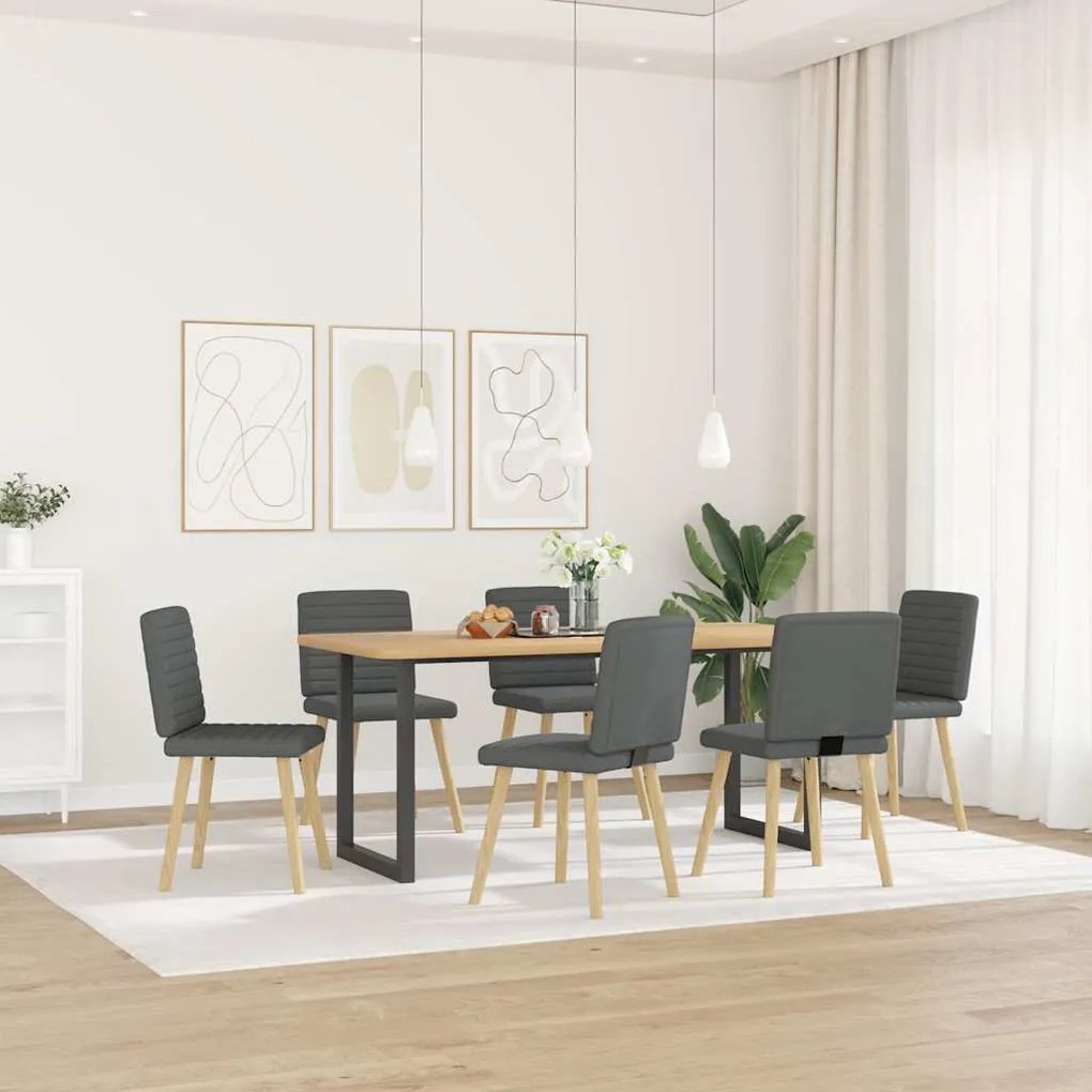 Otočné jídelní židle 6 ks tmavě šedé textil 3315545