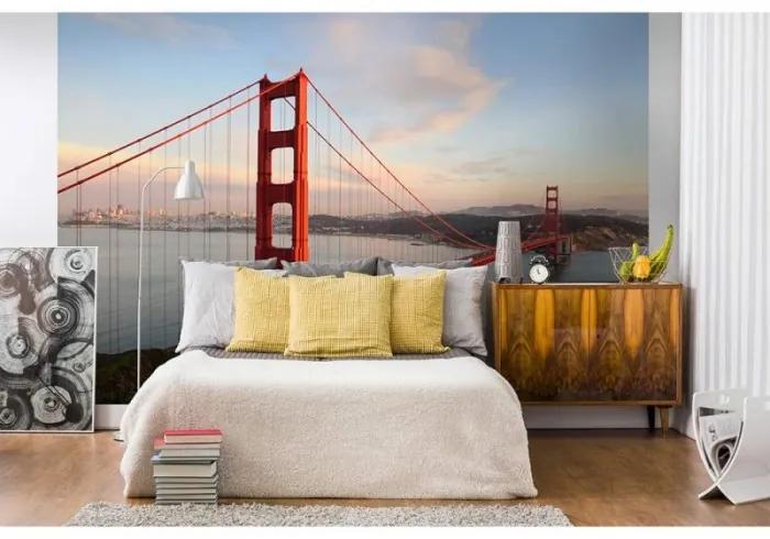 DIMEX | Vliesové fototapety na zeď Most Golden Gate MS-5-0015 | 375 x 250 cm| červená, modrá, hnědá