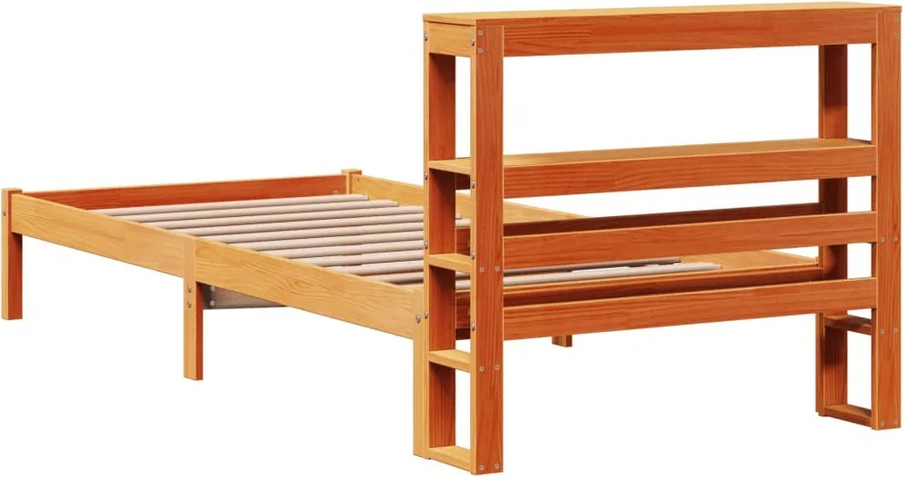 Rám postele s čelem voskově hnědý 75 x 190 cm masivní borovice 3305732