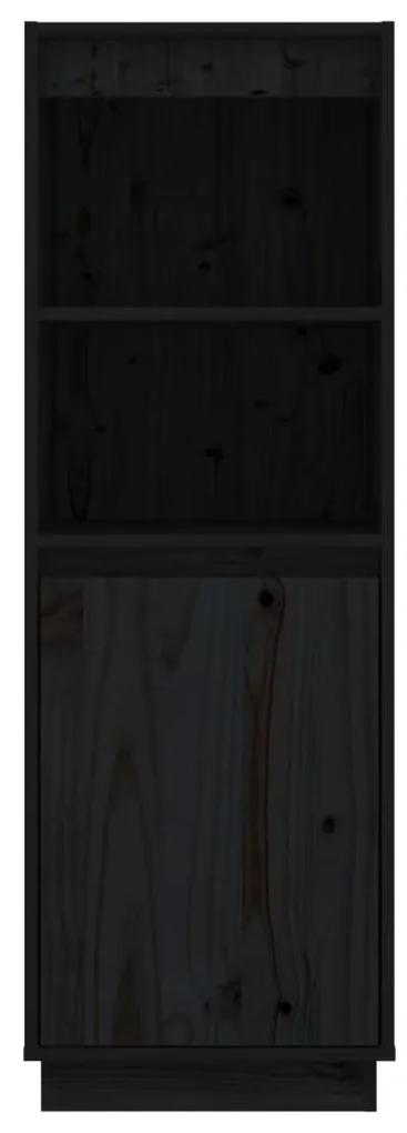 Komoda černá 37 x 34 x 110 cm masivní borové dřevo - Default Title
