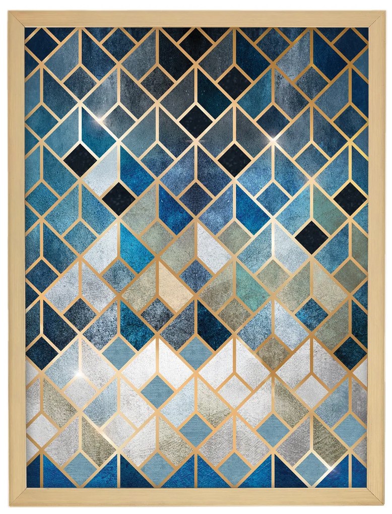 Obraz z řady Gold&amp;navy Geometric 30x40cm