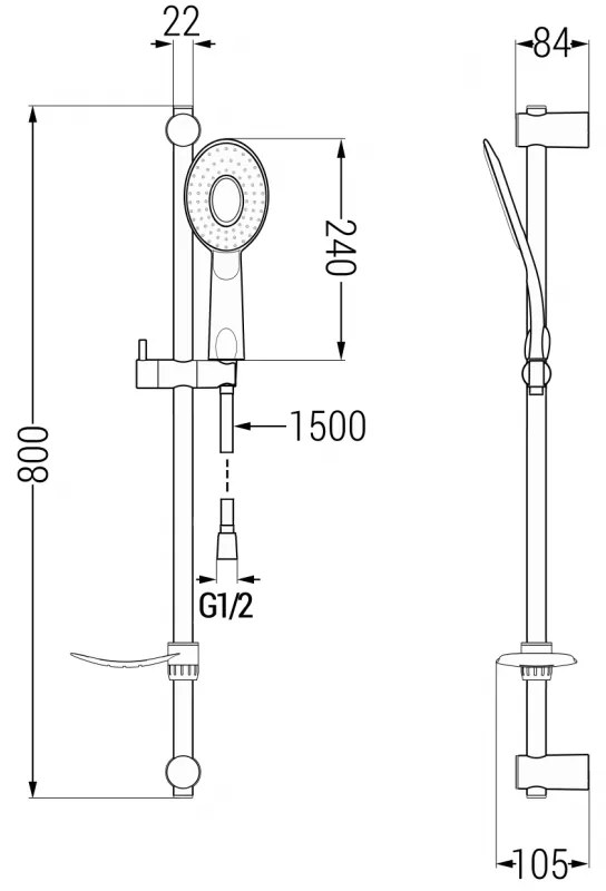 Mexen sprchový set DF73, chrom, 785734582-00