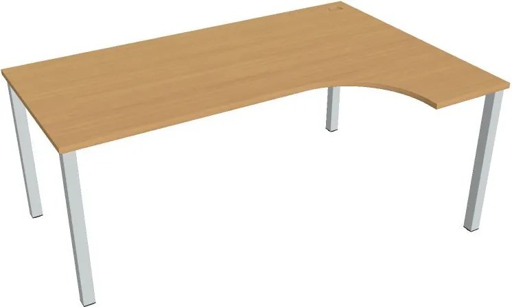 Kancelářský stůl Hobis Ergo levý UE 1800L, deskaakát, bílá RAL 9016