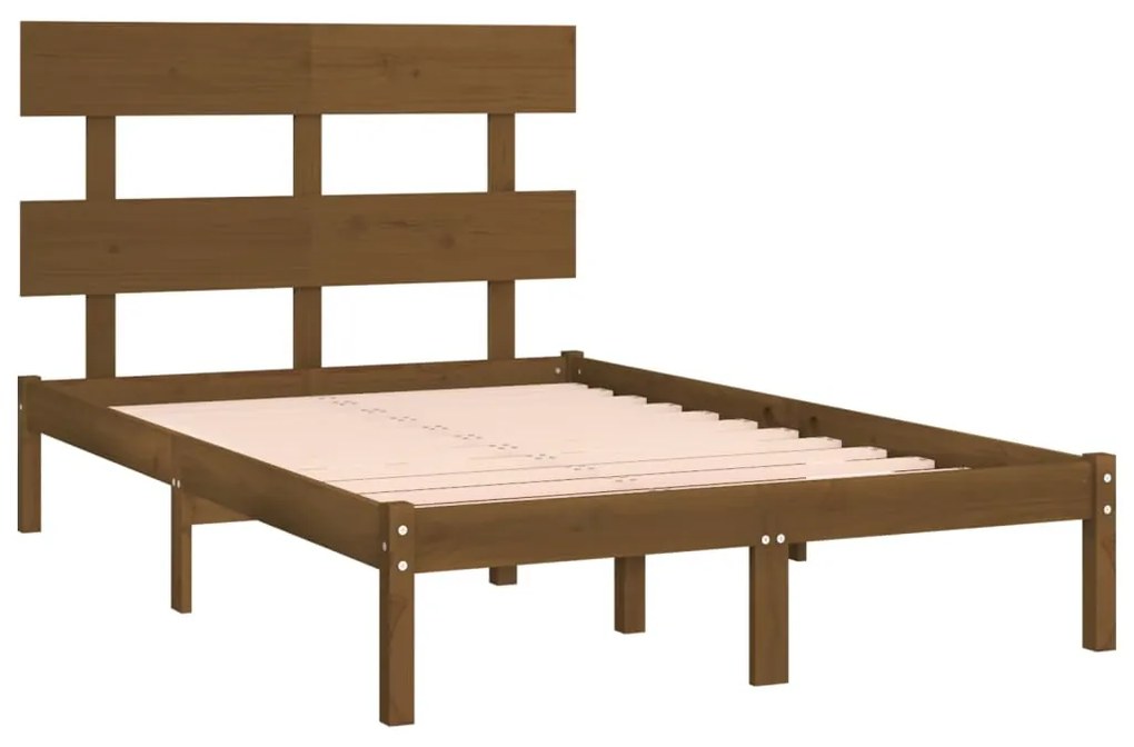 Rám postele medově hnědý masivní dřevo 120 x 200 cm,  3104671