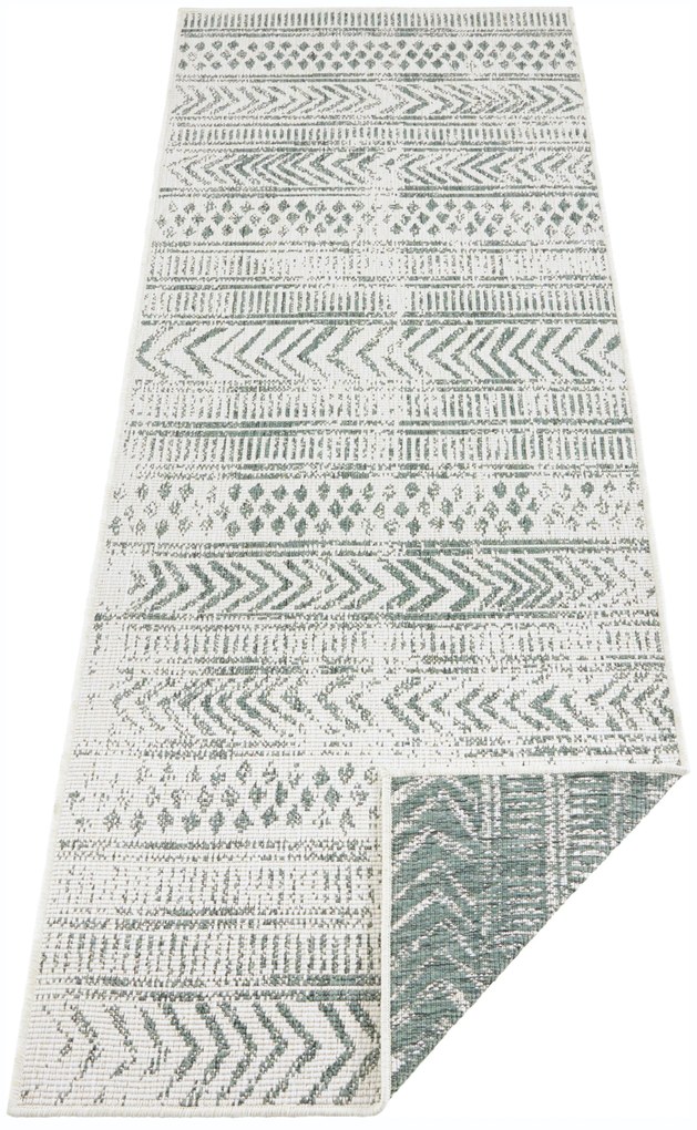 Hanse Home, Kusový koberec Twin Supreme 103861 Biri Green/Cream – na ven i na doma, 80x250, zelená, chodba / předsíň