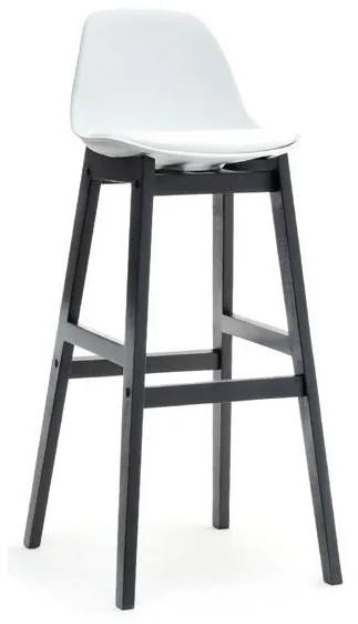 design4life Barová židle LOMELO Bílá/černý buk