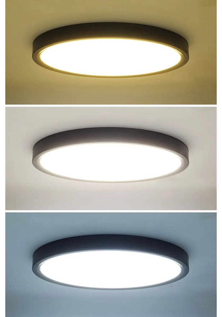 Solight LED osvětlení s dálkovým ovladačem Estela Black, 36W, 2700lm, 30cm, změna chromatičnosti, stmívatelné