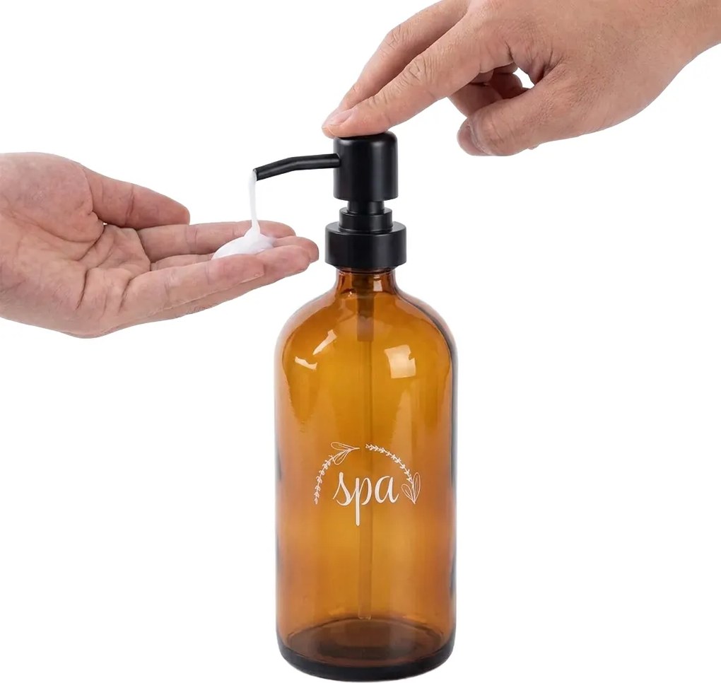 Orion Skleněný hnědý dávkovač na mýdlo SPA, 500ml