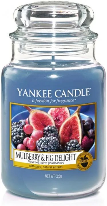 Yankee Candle Svíčka Yankee Candle 623gr - Moruše a fíky, modrá barva, sklo, vosk