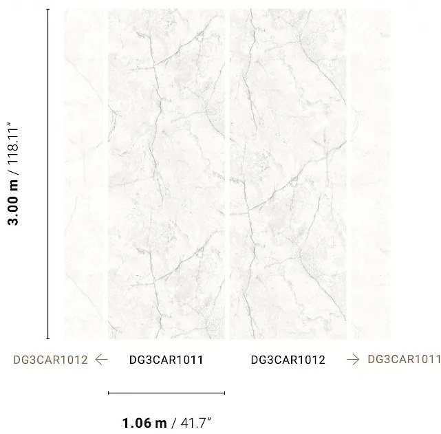 Vliesová fototapeta na zeď, bílo-šedý mramor, DG3CAR1011, Wall Designs III, Khroma by Masureel
