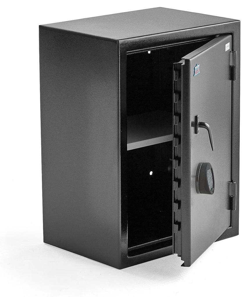 AJ Produkty Bezpečnostní skříň CONTAIN, elektronický kódový zámek, 750x550x400 mm, černá