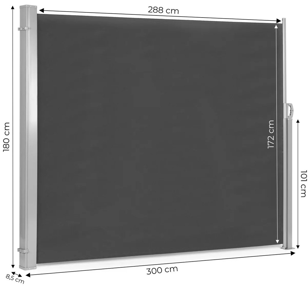 Skládací boční markýza LETIT 180x300 cm antracitová