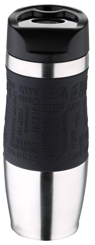 Láhev na pití z nerezové oceli Bergner 400 ml / černo-stříbrná