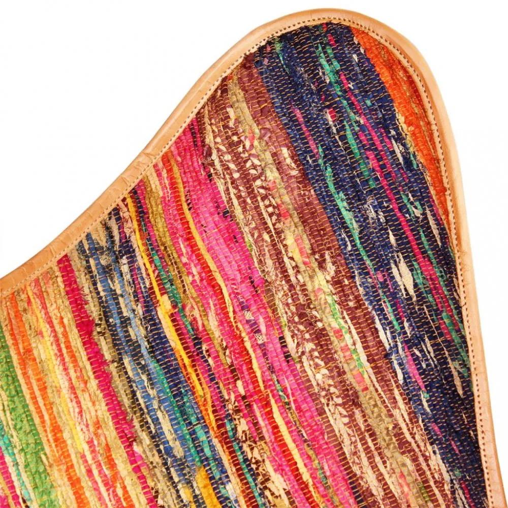 Relaxační křeslo BUTTERFLY textil / ocel Dekorhome Vícebarevné