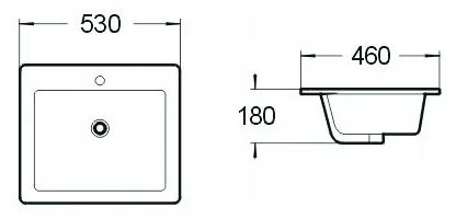 Keramické umyvadlo zápustné MEXEN SALMA 53x46 cm bílé