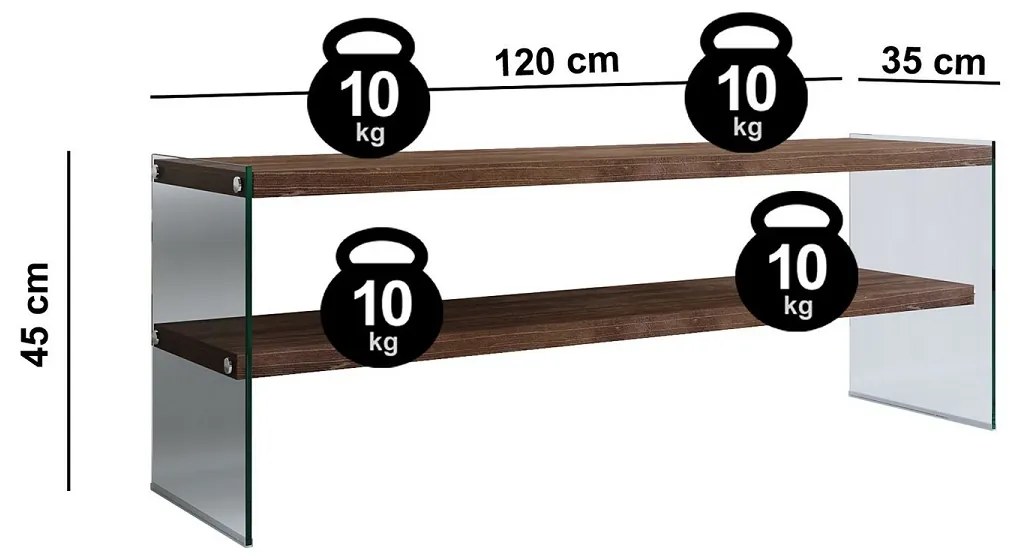 Designový TV stolek Dalida 120 cm vzor ořech