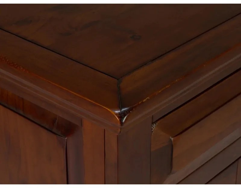 furniture-nabytek.cz - Masivní komoda Catello z borovice, lakovaná, hnědá – 75×44×115 cm