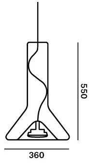 Brokis Whistle skleněné závěsné svítidlo Barva: Čirá, Velikost: Ø 280 mm, Barva kování: Chrom