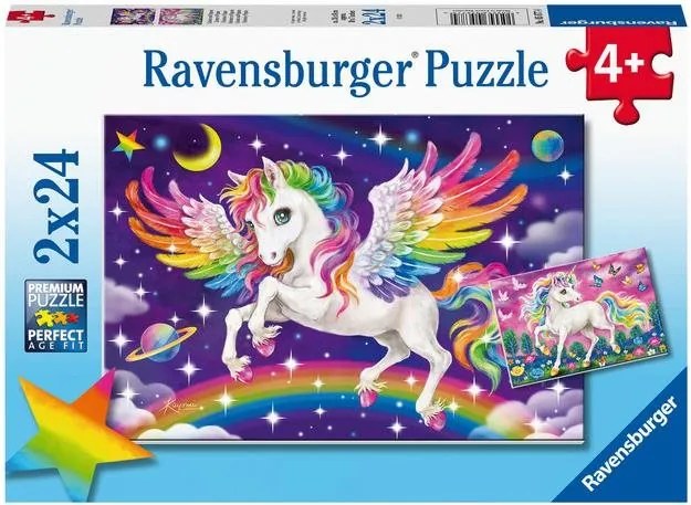 Puzzle ravensburger puzzle 056774 jednorožec a pegas 2x24 dílků