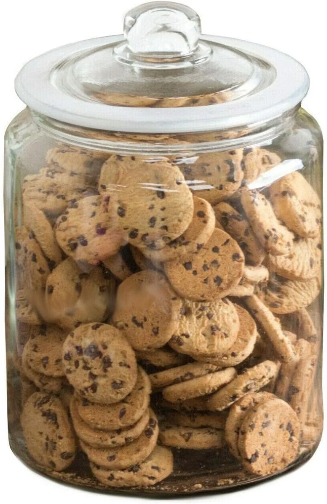 VILDE Skleněná dóza, velký objem 6,35l BISCOTTI