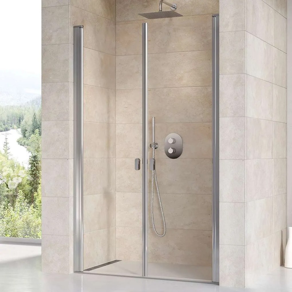 Ravak Chrome - Sprchové dveře dvoukřídlé CSDL2-120, 118-121 cm, lesklý hliník/čiré sklo 0QVGCC0LZ1