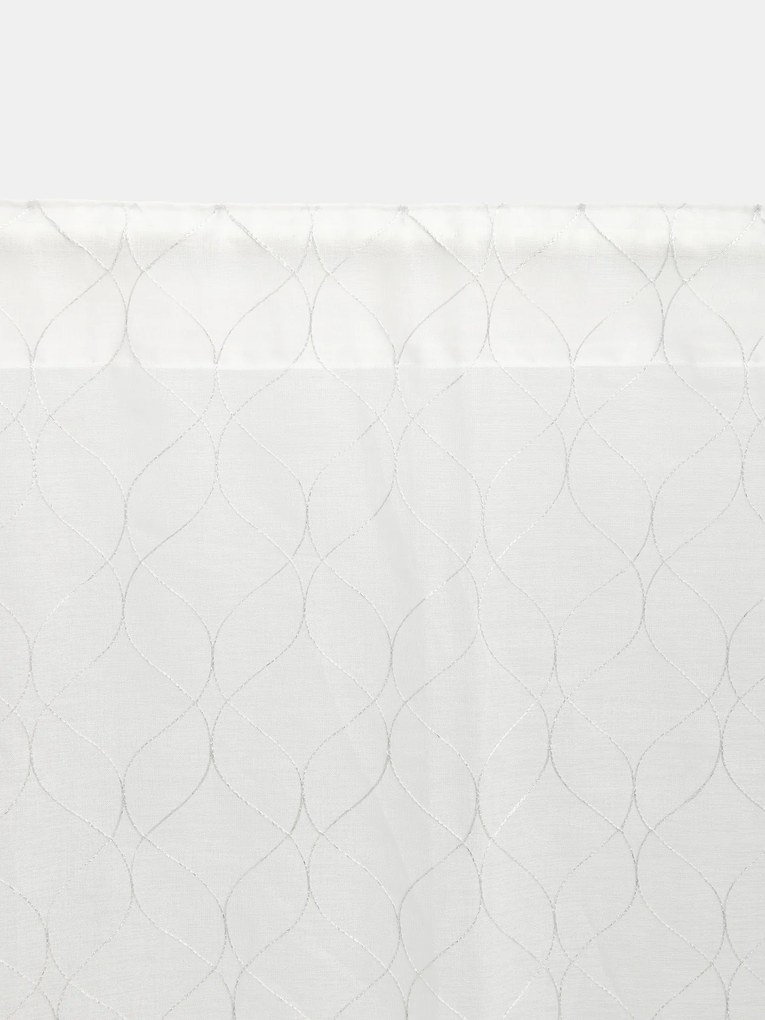 Sinsay - Sada záclon na řasící pásce s lesklou geometrickou výšivkou 2 pack - bílá