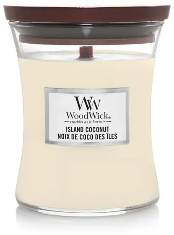 WoodWick - vonná svíčka Island Coconut (Kokosový ostrov) 275g