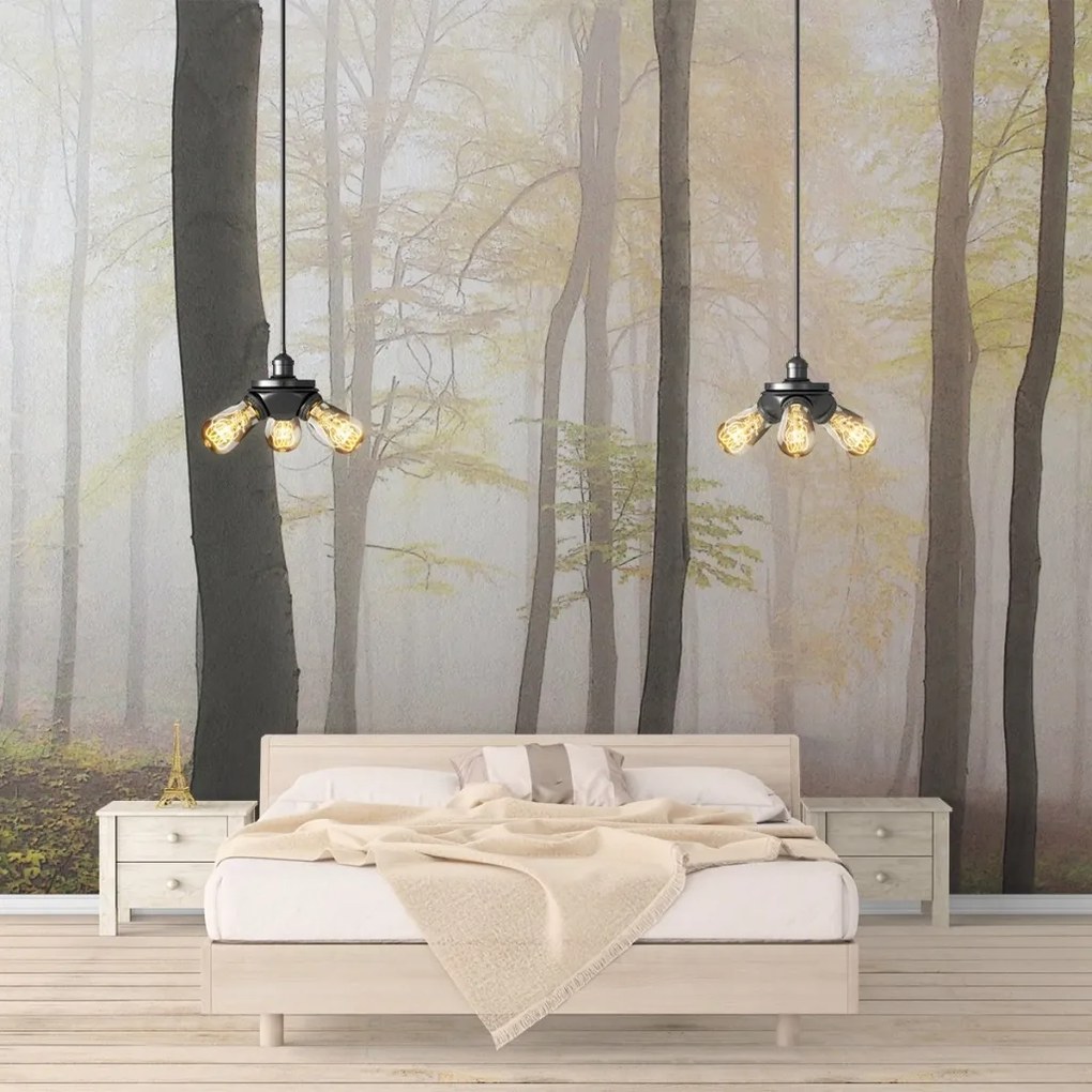 Obrazová tapeta - mlhavý les vliesová strukturovaná imitace štuku 120 x 260 cm