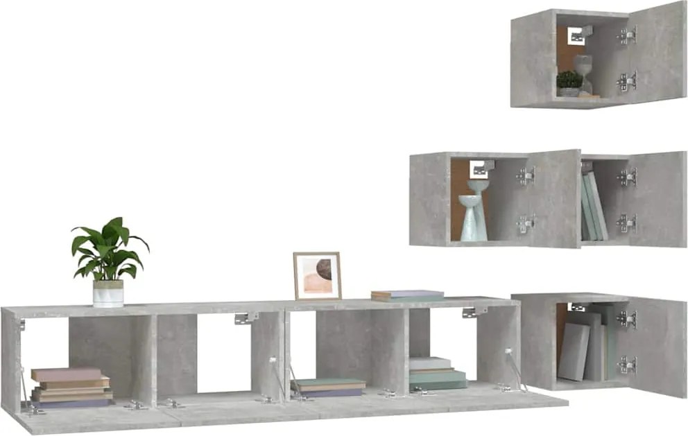 Nástěnná TV skříňka betonově šedá kompozitní dřevo 3114577