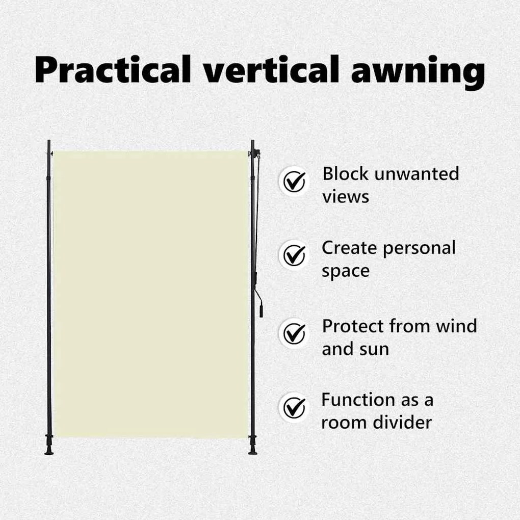 vidaXL Marketos Venkovní roleta 150 x 270 cm krémová