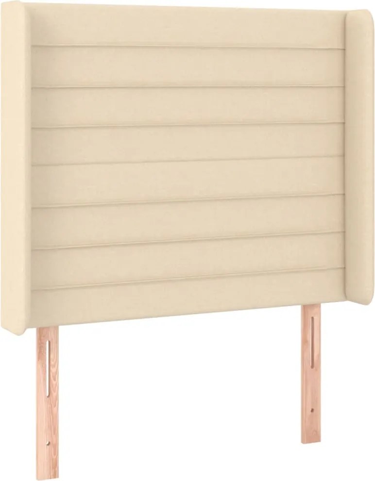 Box spring postel s matrací a LED krémová 100x200 cm textil 3138378