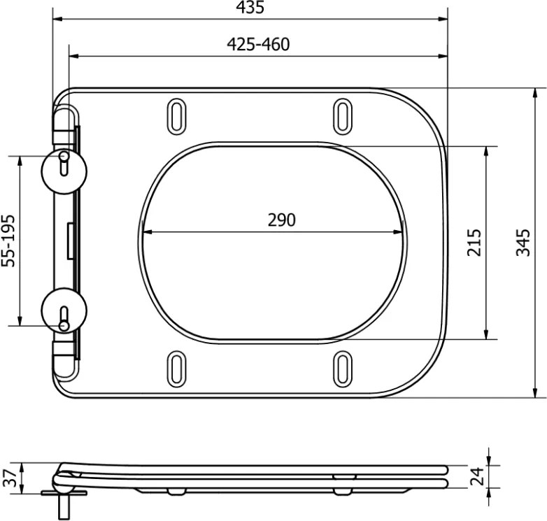 Mexen - WC sedátko SLIM DUROPLAST na wc mísu STELLA, MARGO (2134) | soft-close, 39090100
