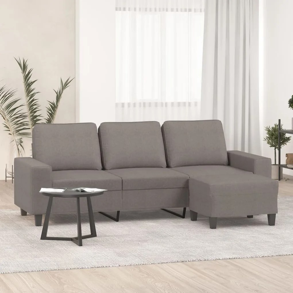 3místná pohovka s podnožkou taupe 180 cm textil 3201158