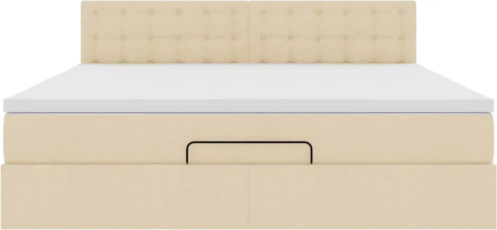 Osmanský rám postele s matrací krémová 180x200cm textil 3311648