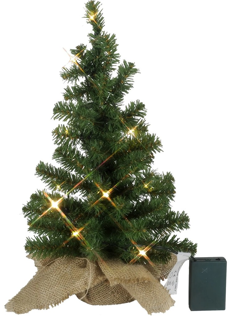 STAR TRADING Dekorativní svítící stromek Tree Toppy 45 cm, zelená barva, plast