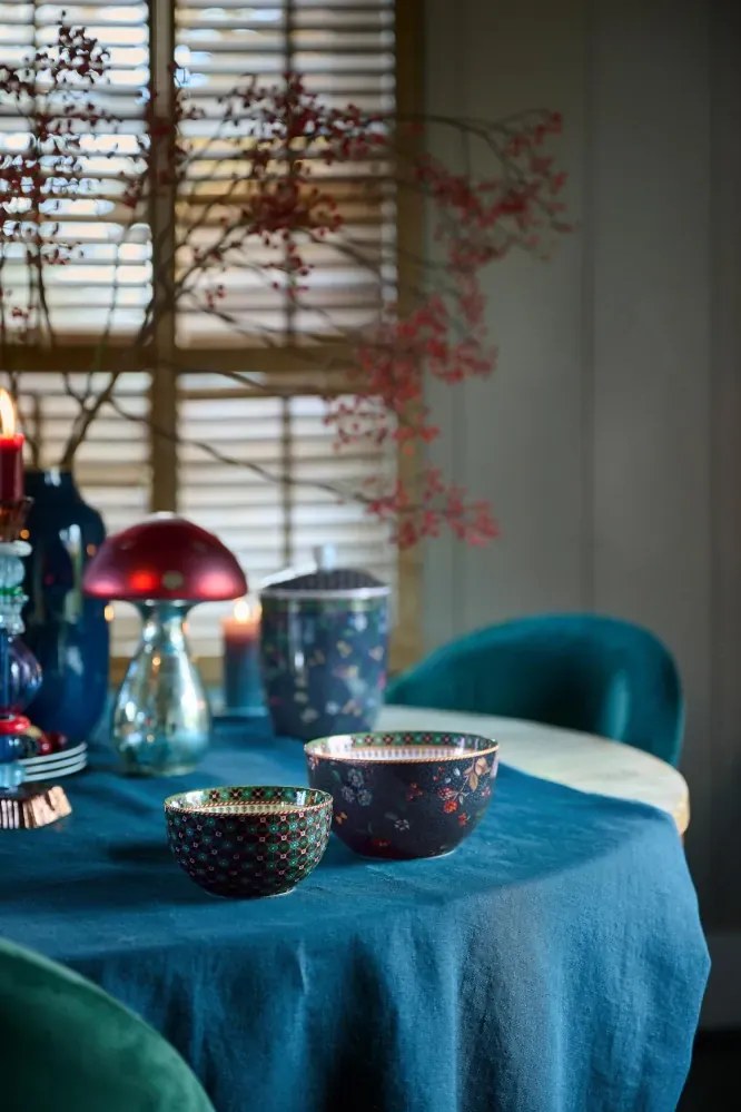Pip Studio Berry Blues miska Ø12cm, zelená (Mistička na oříšky a dipy z lehkého porcelánu)