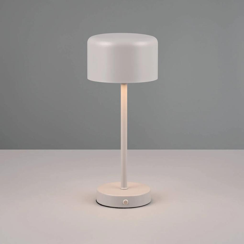 Nabíjecí stolní lampa Jeff LED, šedá, výška 30 cm, kovová