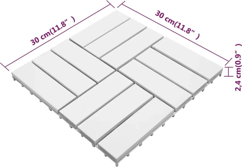 vidaXL Terasové dlaždice 20 ks 30 x 30 cm masivní akáciové dřevo [3114664] Barva: Hnědá