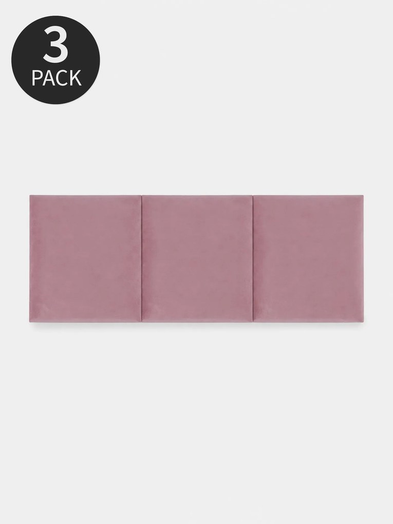 Sinsay - Čtvercové čalouněné panely 3 pack - pastelová růžová