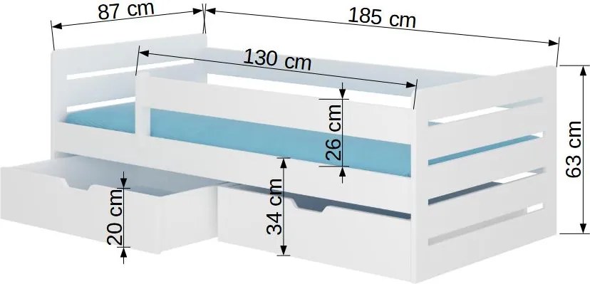ADRK Furniture Postel s matrací BEMMA 180x80