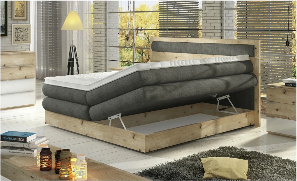 Sconto Postel boxspring DIORI přírodní/šedá