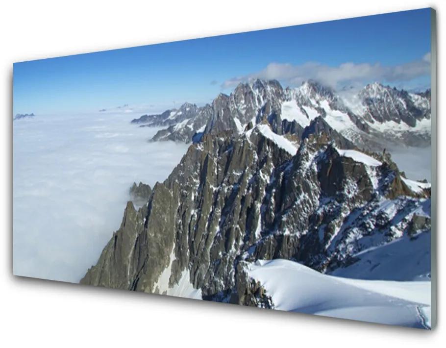 Obraz na skle Hora Mlha Krajina 120x60 cm