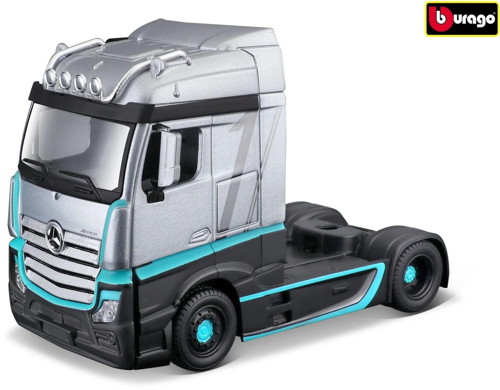 Bburago 1:43 mb actros gigaspace - silver