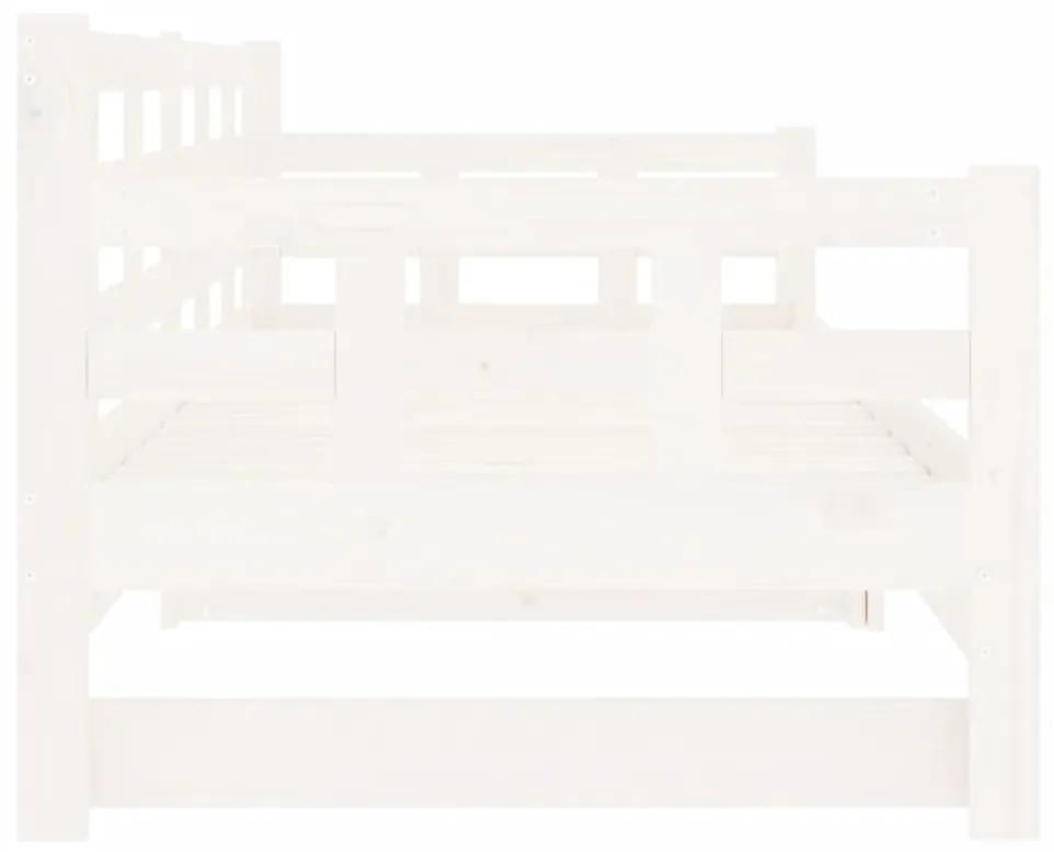 Výsuvná válenda bílá masivní borovice 2 x (90 x 200) cm - Default Title