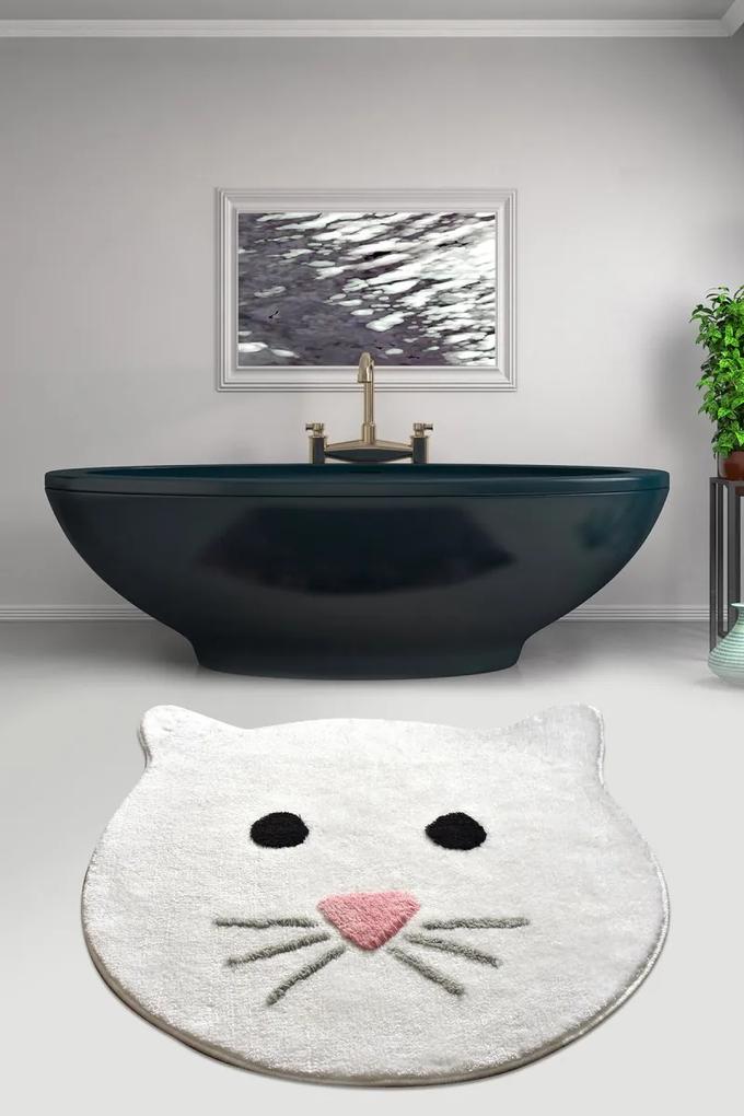 Koupelnová předložka Cat 90 cm bílá