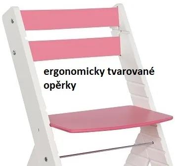 WOOD PARTNER Rostoucí židle Vendy bílá/růžová