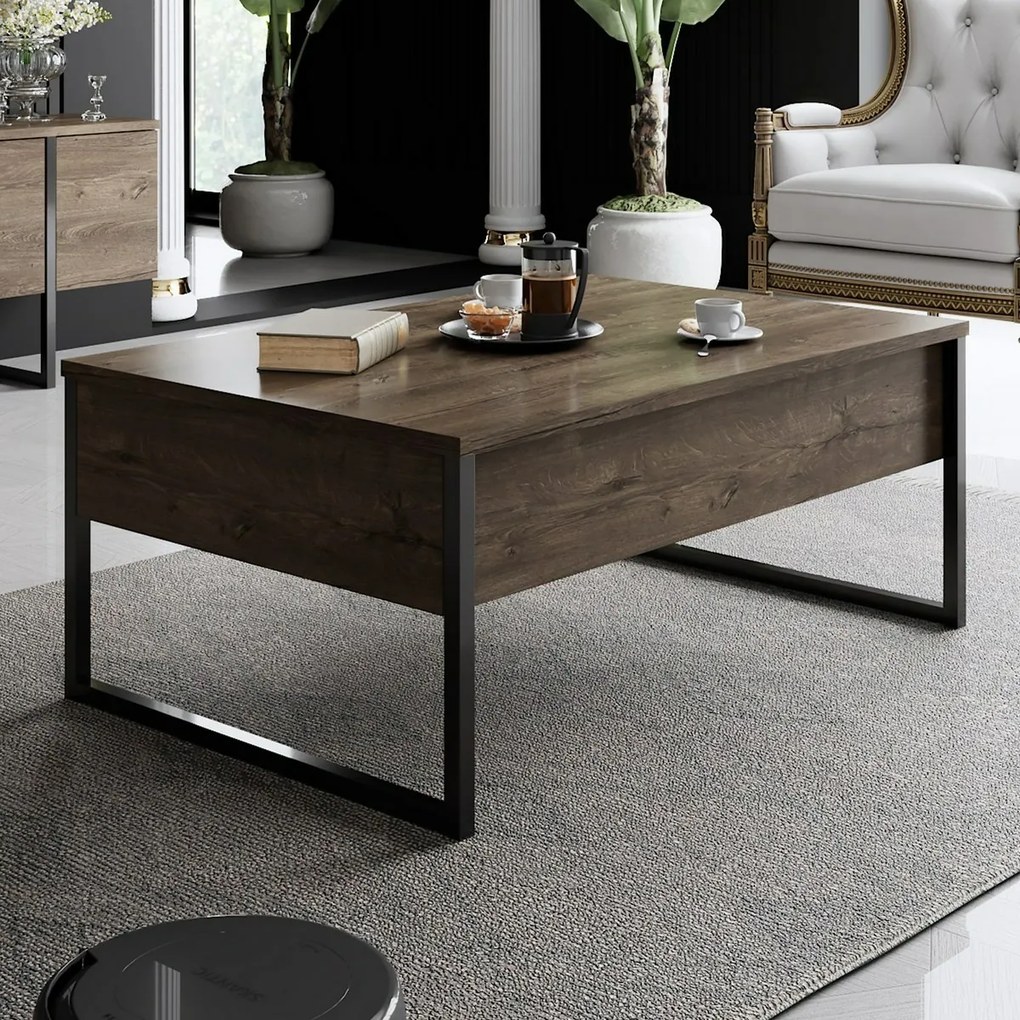 Konferenční stolek Luxe Walnut and Black