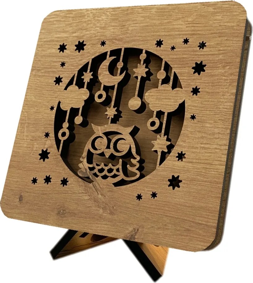 Li-Go "Sovička" lampa 19x19 cm provedení povrchu: černá s patinou