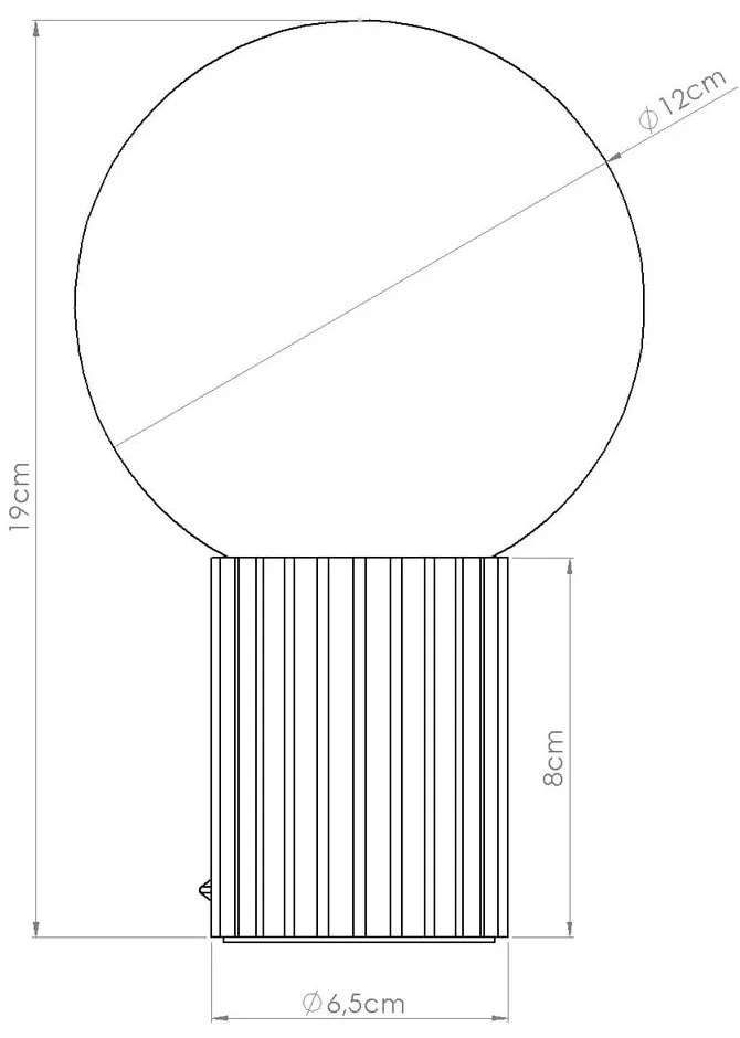 Oranžová stolní lampa se skleněným stínidlem (výška 19 cm) Orbital – Sollux