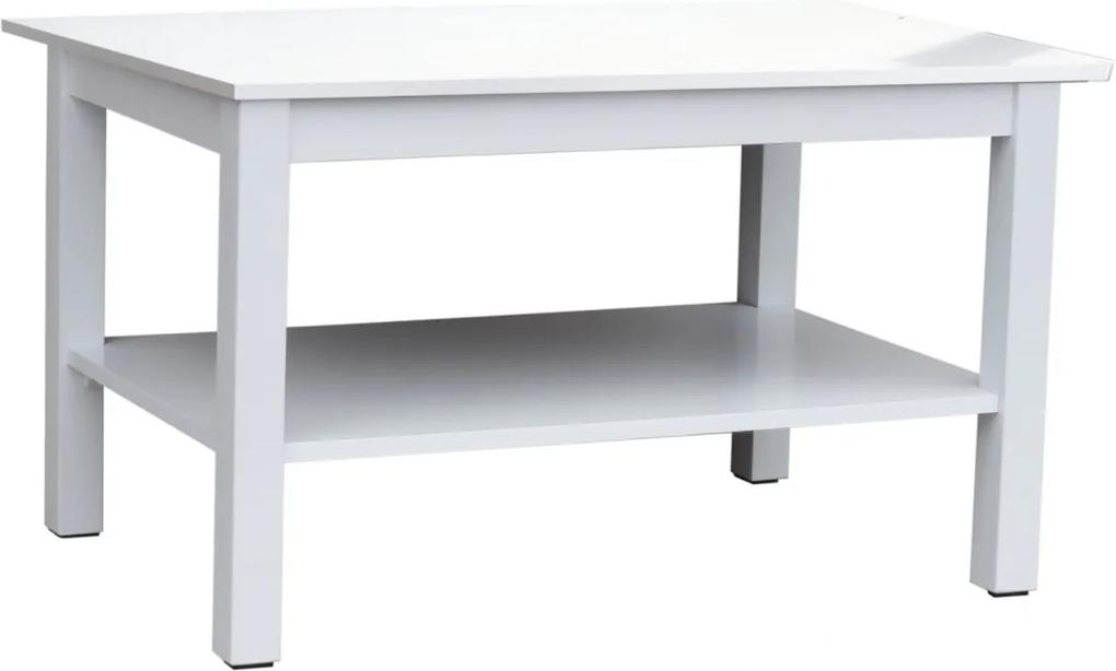 Moderní konferenční stolek s odkládací plochou 120 x 60 cm - Alaska bílá